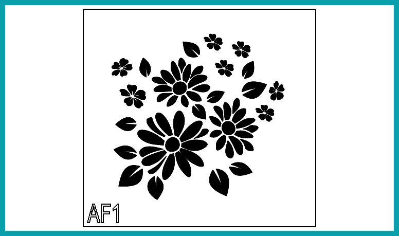 Precision-Cut Stencils - Veran Design Stencil - Flowers - AF1
